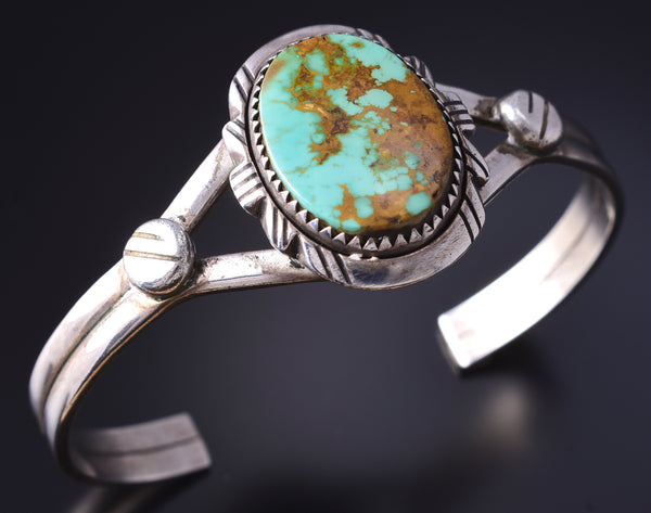 Vintage Silver & Turquoise Navajo Handmade Bracelet by Ed Kee 5K17L ...
