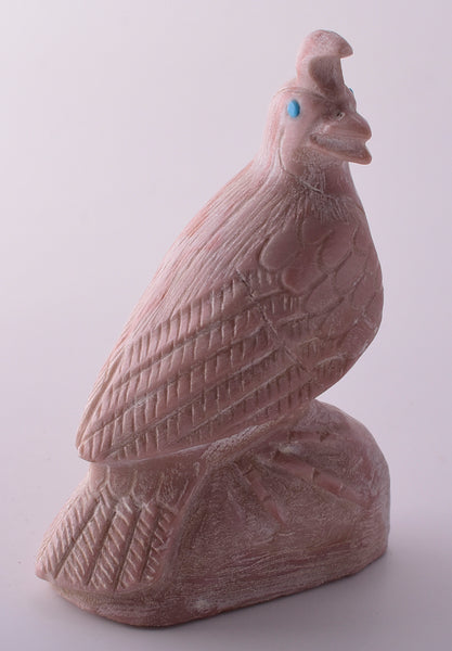 Alabaster Quail Carving by Ben Kamasee 4D01O – N8tiveArts.com