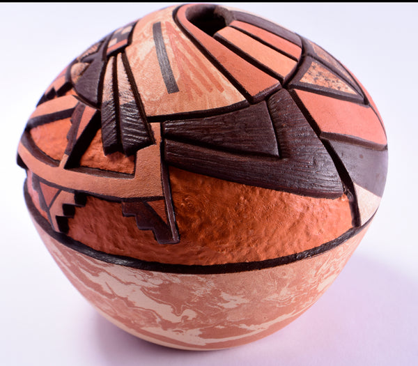 Hopi Pottery by Delmar Polacca Kachina Design 2L06D – N8tiveArts.com