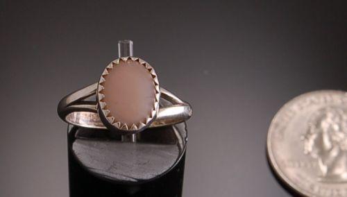 Silver Pink Mussel Shell Rings | Native American Jewelry | Erick Begay ...